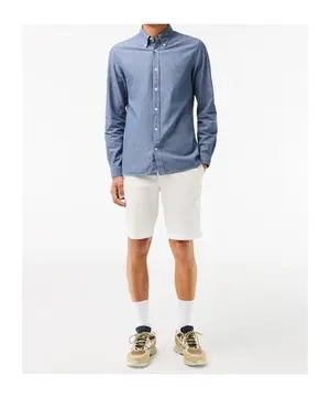 Lacoste Slim Fit Concealed Placket Poplin Shirt