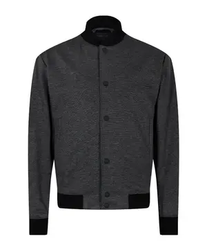 Hugo Boss Dark Grey Wool Blend Casual Jacket - Black
