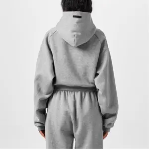 Fear Of God Logo Cropped Hoodie