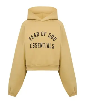 Fear Of God Cropped Logo Hoodie