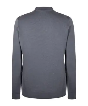 Hugo Boss Solid Color Minimalist Knit Sweater - Gray