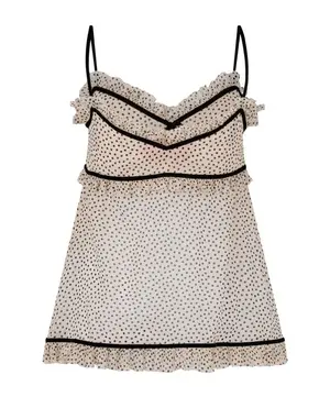 Valentino Garavani Polka Dot Sheer Camisole Top