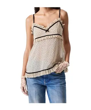 Valentino Garavani Polka Dot Sheer Camisole Top