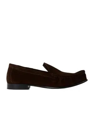 Miu Miu Suede Logo Detail Loafers