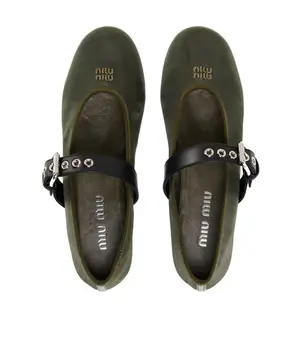 MIU MIU Mesh Fabric Ballerinas