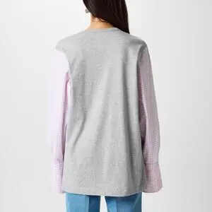 Dries Van Noten Hybrid Jersey Sleeve Top