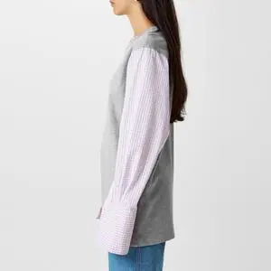 Dries Van Noten Hybrid Jersey Sleeve Top