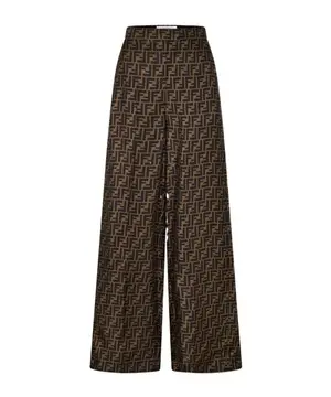 Fendi Fendi Monogram Wide Leg Trousers Black