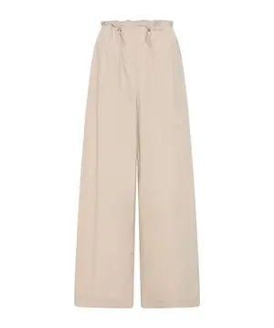 ST. AGNI Elasticated Waist Wide Leg Trousers - Nude