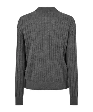Bottega Veneta Ribbed Wool Cardigan With Golden Buttons