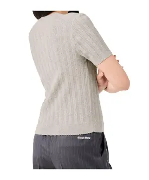 Miu Miu Short-sleeved Textured Shirt