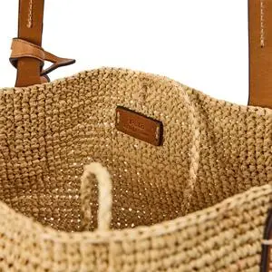 Polo Ralph Lauren Raffia Tote Bag With Leather Trim
