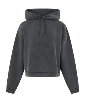 Acne Studios Charcoal Cropped Hoodie - Black