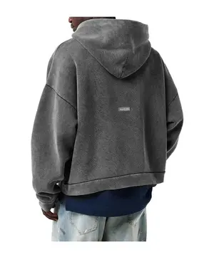 Acne Studios Charcoal Cropped Hoodie