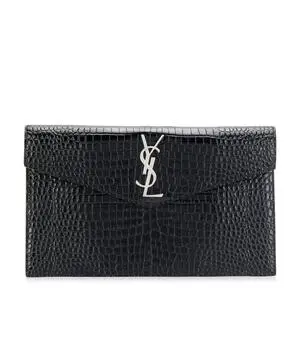 Saint Laurent Updown Logo Plaque Chutch Bag - Black