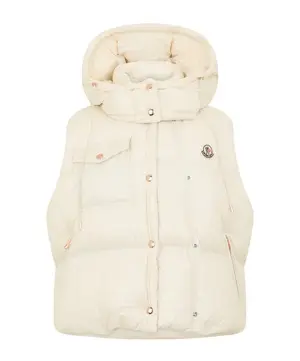 Moncler Hooded Down Vest - White