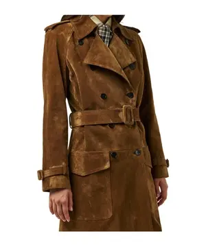 Saint Laurent Suede Trench Coat
