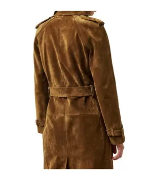 Saint Laurent Suede Trench Coat