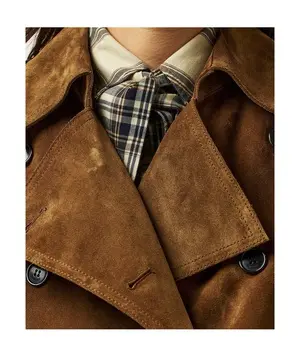 Saint Laurent Suede Trench Coat
