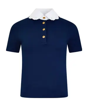 Valentino Garavani Fine Ribbed Short-sleeve Polo Shirt