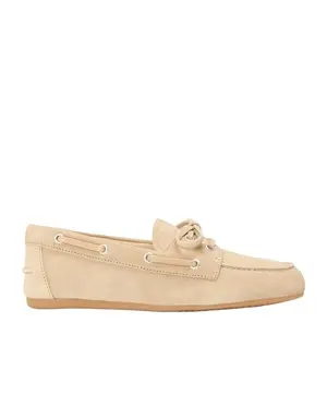 Miu Miu Miu Miu Suede Boat Shoes Nude