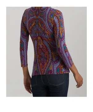Ralph Lauren Jainab Paisley Print Wrap Top