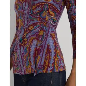Ralph Lauren Jainab Paisley Print Wrap Top