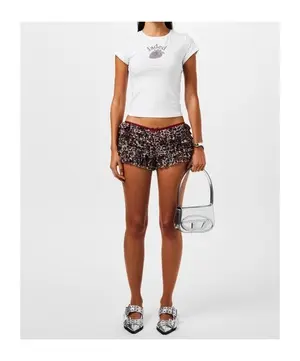 JADED LONDON Crystal Embellished Crew Neck T-shirt