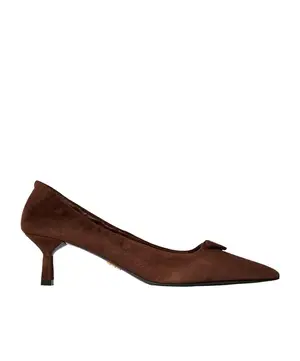 Prada Suede Pumps With Bow Detailing