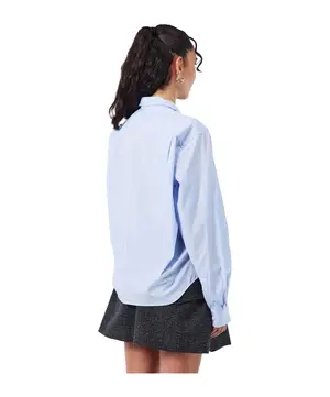 Prada Light Cotton Shirt With Lace-up Detail - Blue