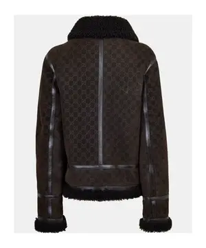 Gucci Logo Zip Leather Jacket