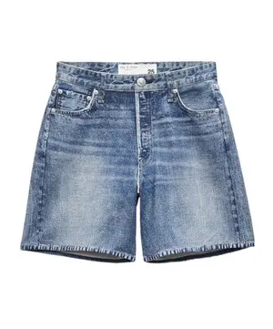 Rag & Bone Denim Shorts With Belt Loops - Blue