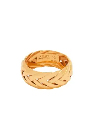 Loewe Braided Ring In Sterling Silver - Yellow