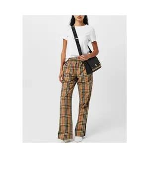 Burberry Check Cotton Top Handle Note Bag