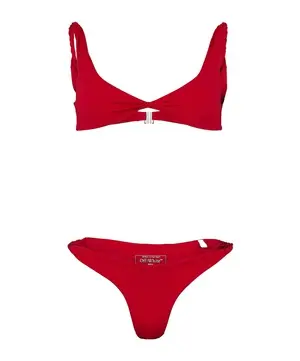 Off-White Logo Triangle Bikini Set - Red