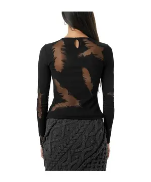 Alexander McQueen Ink Print Long-sleeve Cropped Top