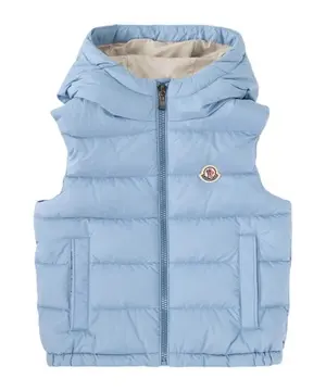 Moncler Quilted Logo Patch Vest - Blue