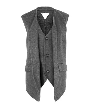 Bottega Veneta Double Face Wool Gilet - Black