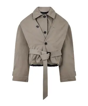 Balenciaga Hooded Trench Coat - Nude