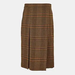 Saint Laurent Plaid Midi Skirt