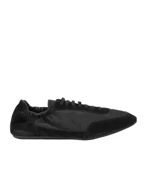 Prada Low-top Sneakers With Pointed Toe And Gathered Detail