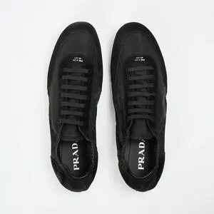 Prada Low-top Sneakers With Pointed Toe And Gathered Detail