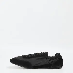 Prada Low-top Sneakers With Pointed Toe And Gathered Detail