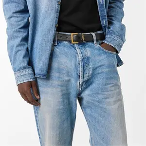 Saint Laurent Monogram Belt - Black