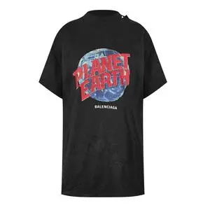 Balenciaga Planet Earth Graphic T-shirt - Black