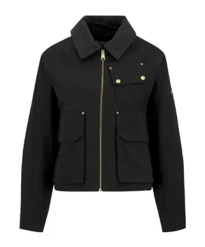 Barbour Long-sleeved Casual Jacket With Zip Closure - Black