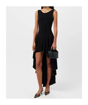 Norma Kamali Sleeveless Asymmetrical High-low Dress With Open Back And Cut-out Details