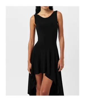 Norma Kamali Sleeveless Asymmetrical High-low Dress With Open Back And Cut-out Details