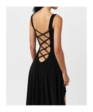 Norma Kamali Sleeveless Asymmetrical High-low Dress With Open Back And Cut-out Details
