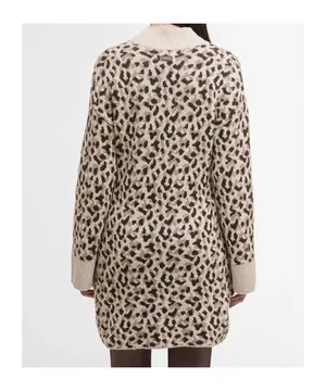 Barbour International Juliana Leopard Print Wool-blend Knit Mini Dress